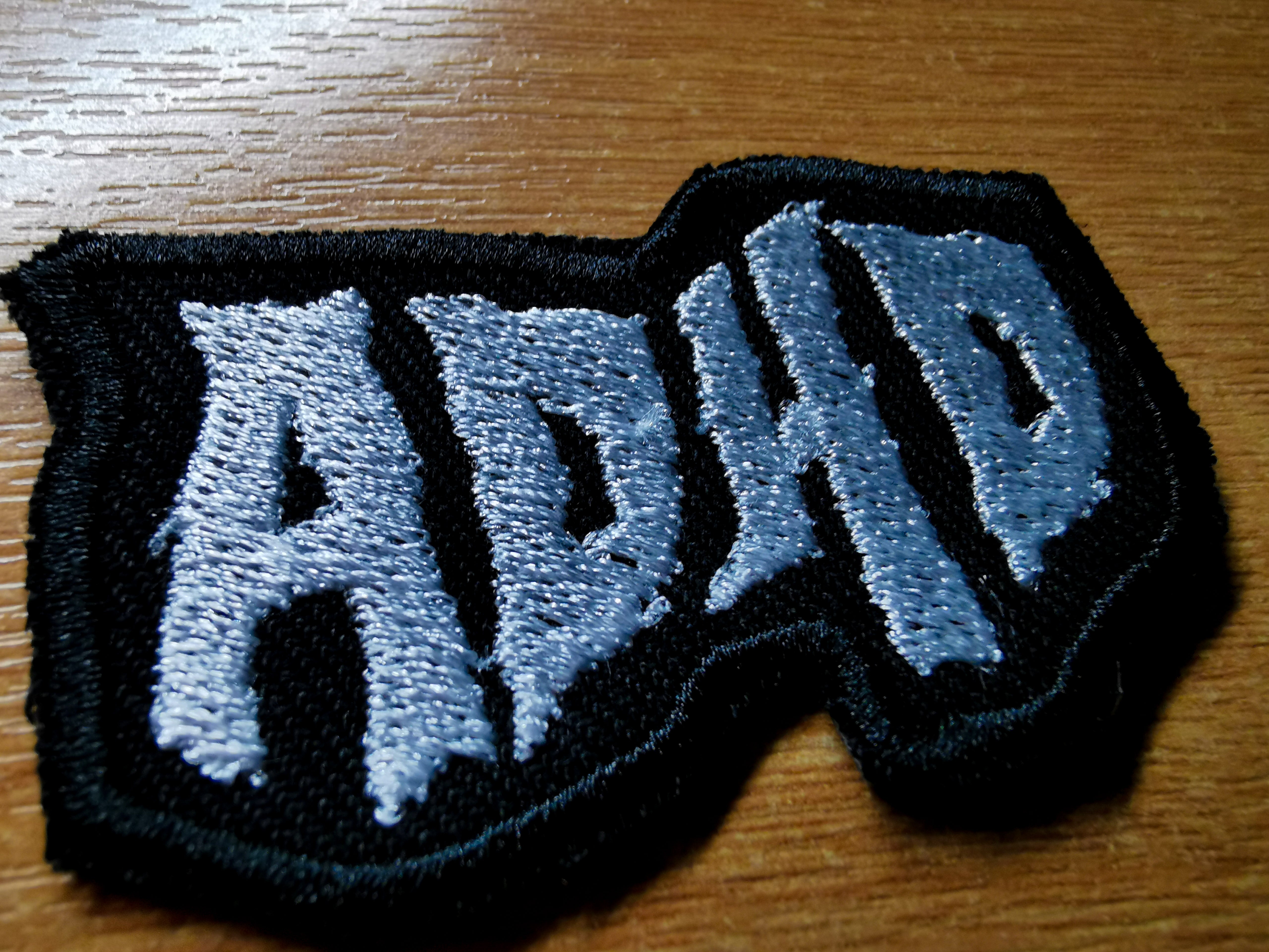 ADHD Death Metal Style Embroidered Patch Neurodivergent Black Metal Pa ...