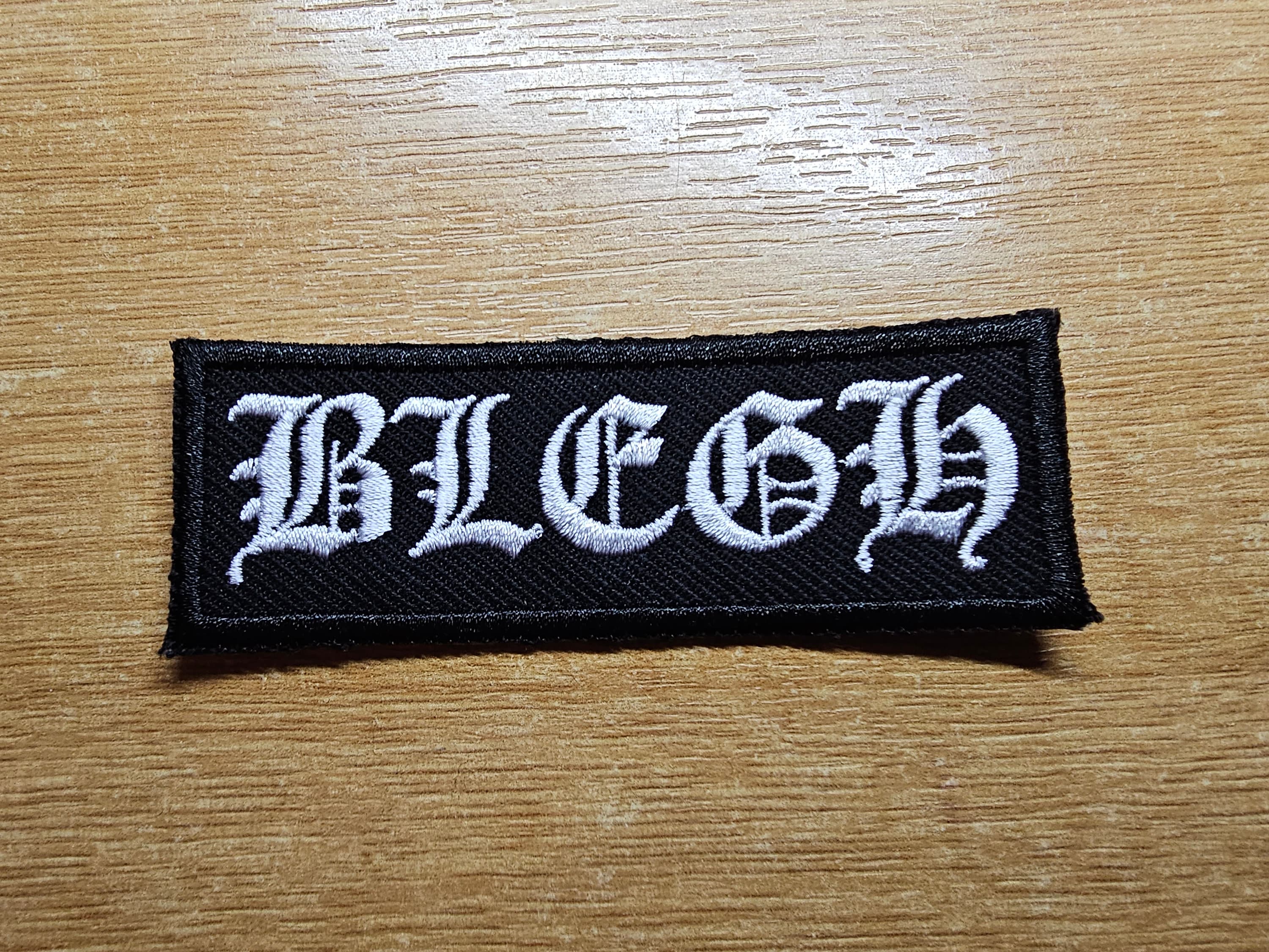 Blegh Metalcore Embroidered Patch Metal Breakdown Emo Old English ...